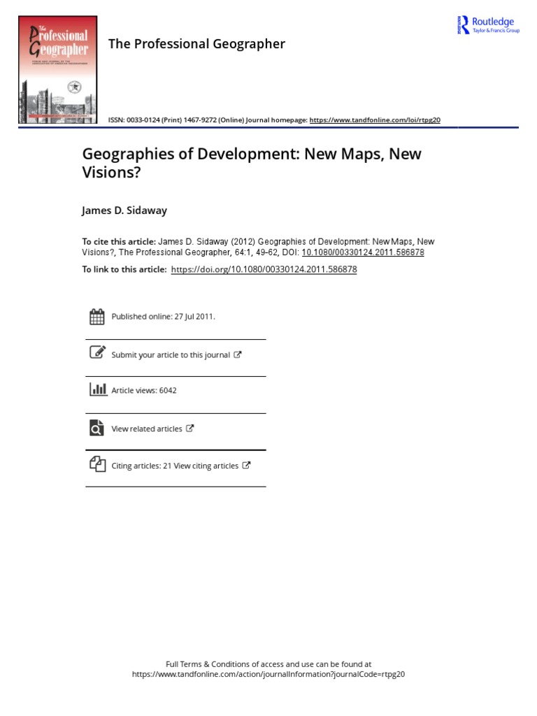 Sidaway, J.D. (2012) - Geographies of Development New Maps, New Visions ...