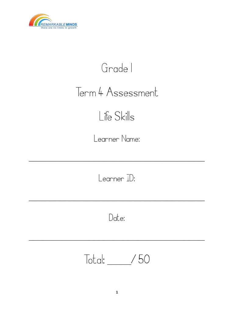 Grade 1 Term 4 Life Skills Assessment | PDF
