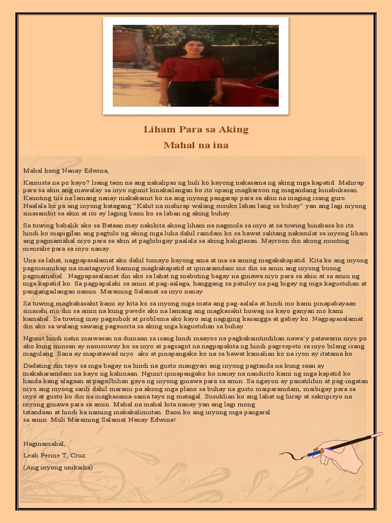 Liham Sa Aking Mahal Na Ina | PDF