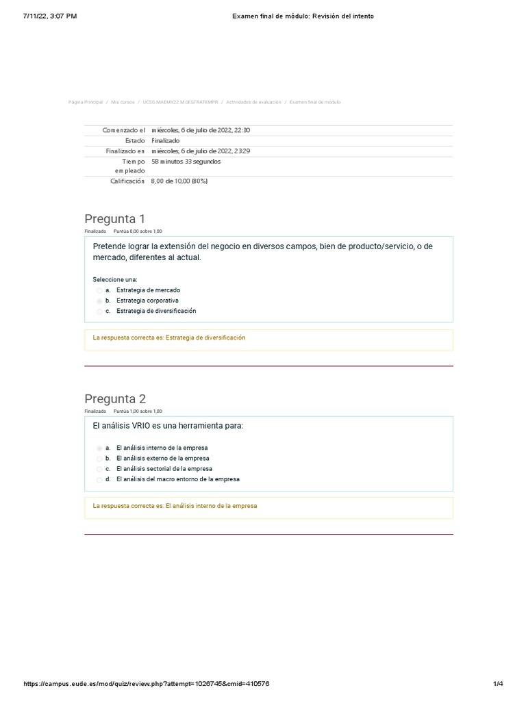 Revisión del Examen Final de Estrategia | PDF | Business | Economias