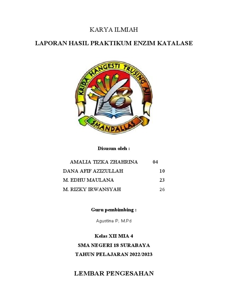 Laporan Praktikum Enzim Katalase | PDF | Sains & Matematika