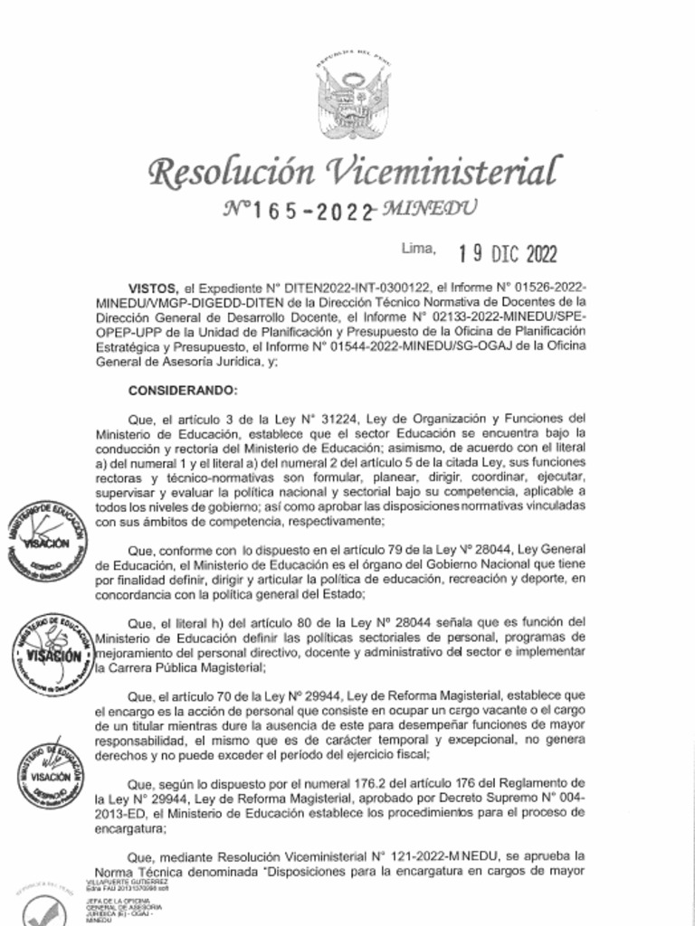 RVM #165-2022-Minedu | PDF