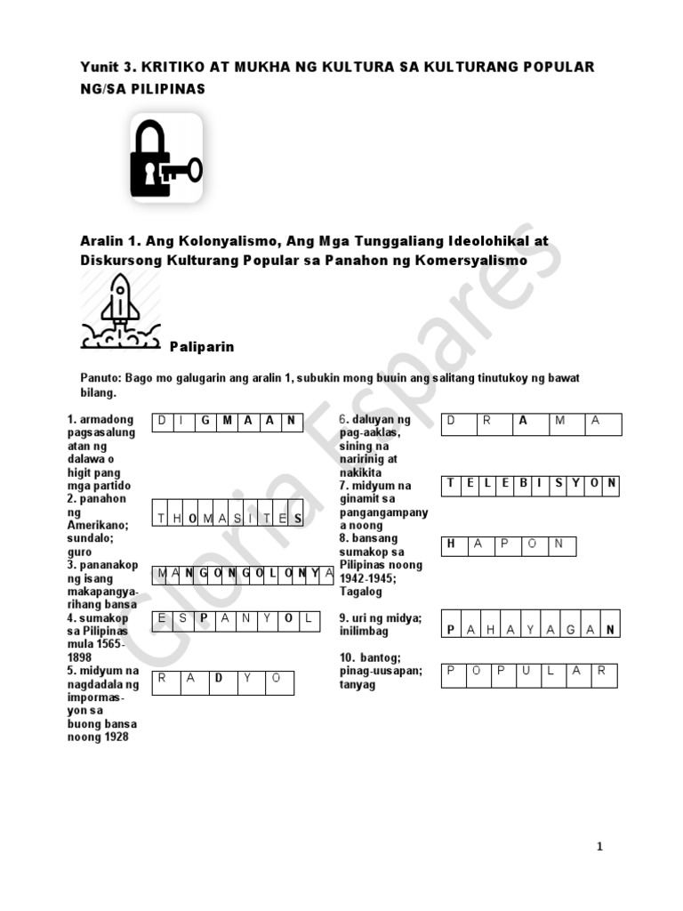 Yunit 3. Aralin 1-3 - Sagutang Papel | PDF