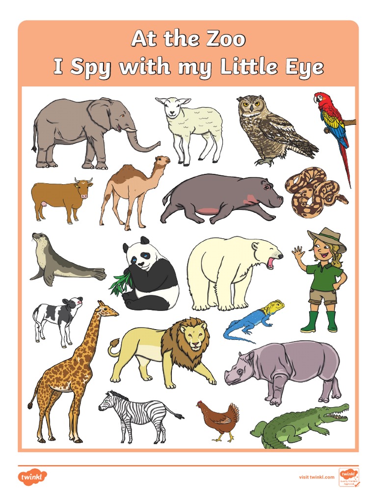 I Spy Zoo Animals Checklist | PDF