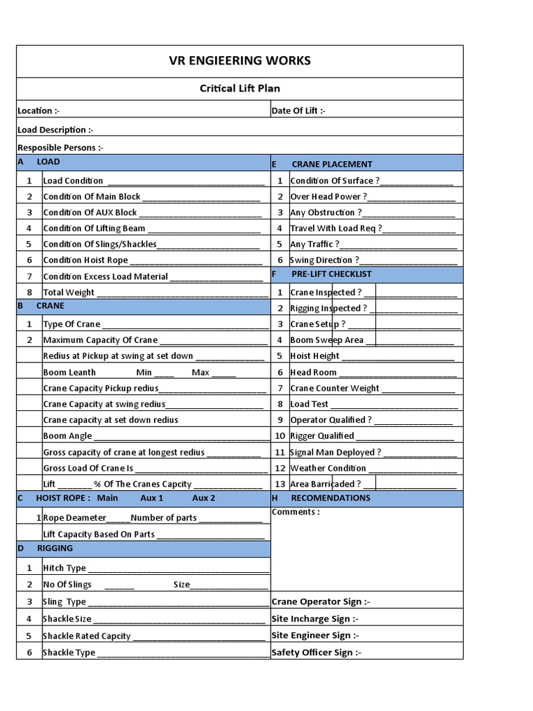 Critical Lift Plan | PDF | Crane (Machine) | Manufactured Goods