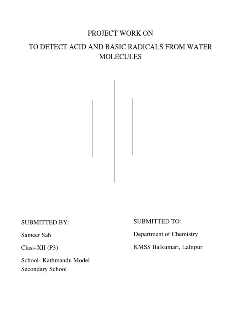Chemistry Project: Radical Detection | PDF | Salt (Chemistry) | Acid