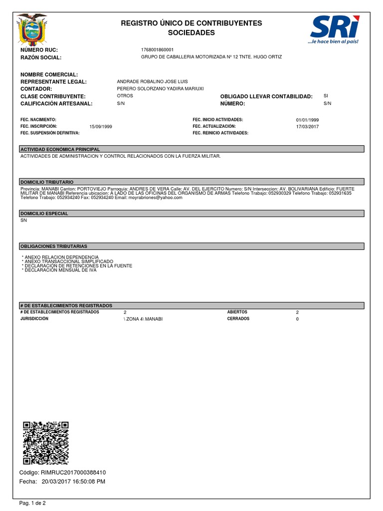 Certificado RUC | PDF