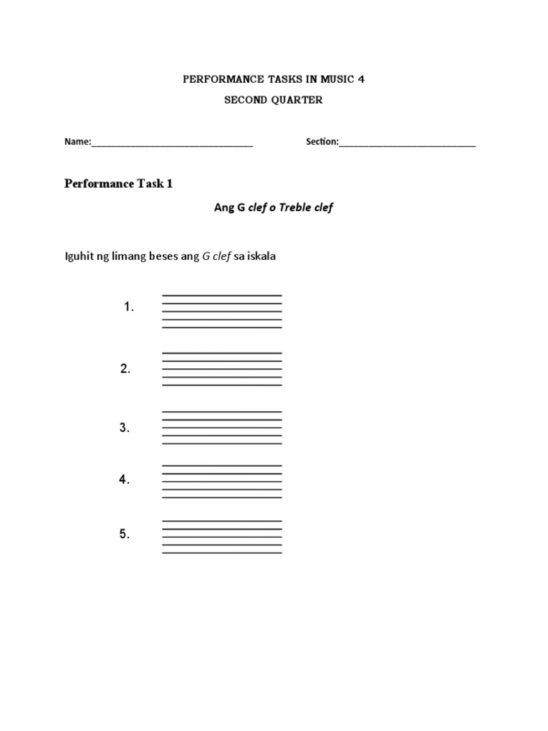 Perfornance Task in Music 1 5 | PDF