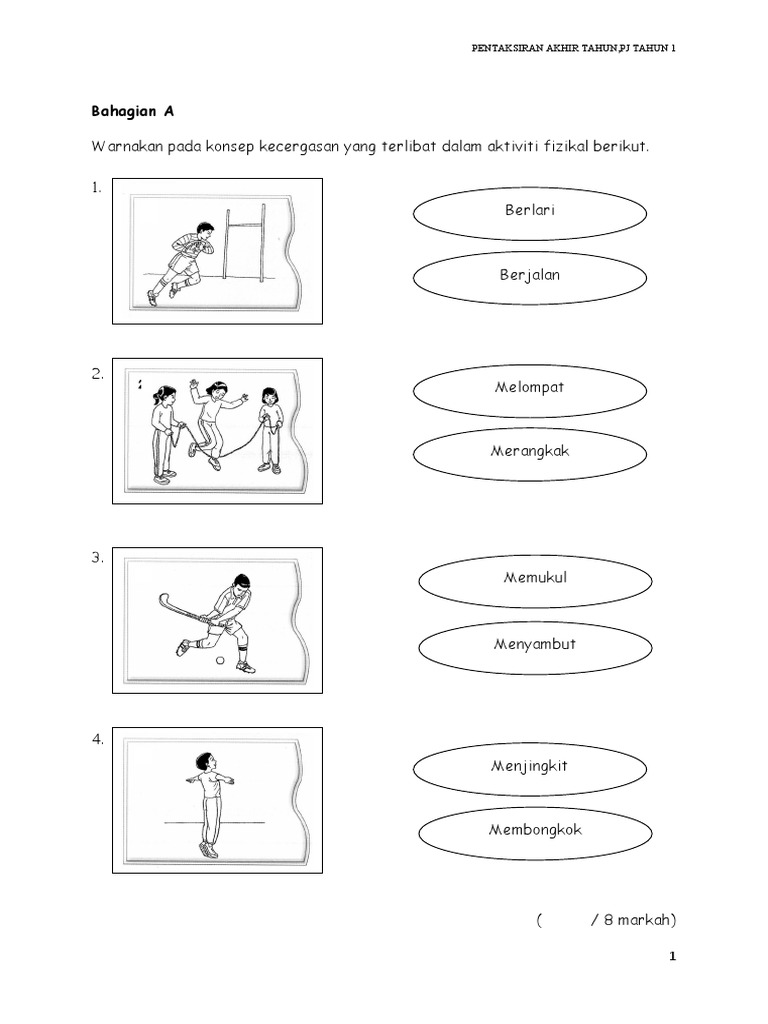 Soalan PAT PJ Tahun 1 - 2022 | PDF