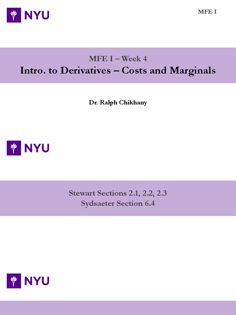 MFE 1 Week 4 Slides | PDF | Derivative | Function (Mathematics)