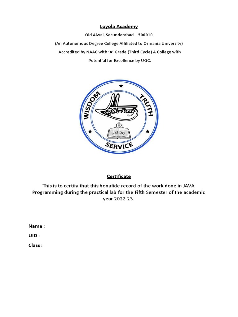 Java Practical Record Pdf Class Computer Programming Method Computer Programming 
