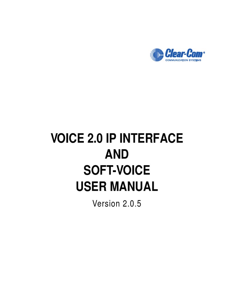 Clear-Com VoICE IP Manual | PDF | Computer Network | Ip Address Clear-Com VoICE IP Manual | PDF | Computer Network | Ip Address