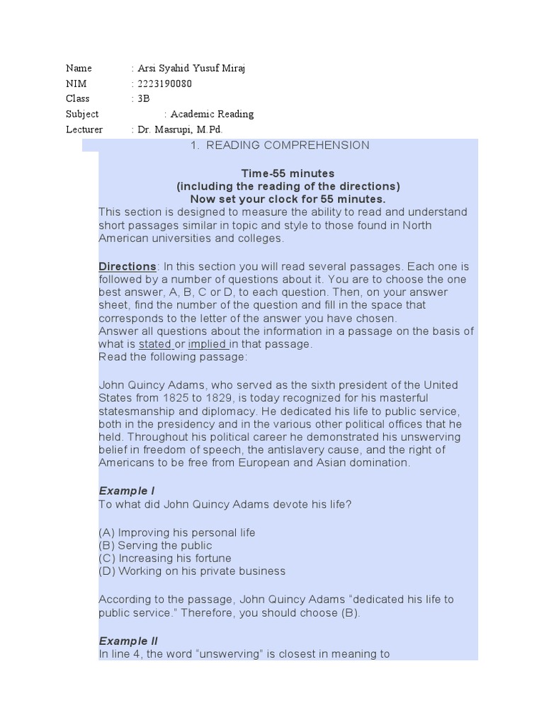 2223190080.3b. Arsi Syahid Yusuf Miraj .Reading Comprehension | PDF ...