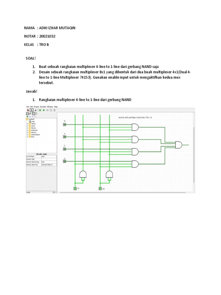 Adhi Izhar Mutaqin - 20021032 - Multiplexer | PDF