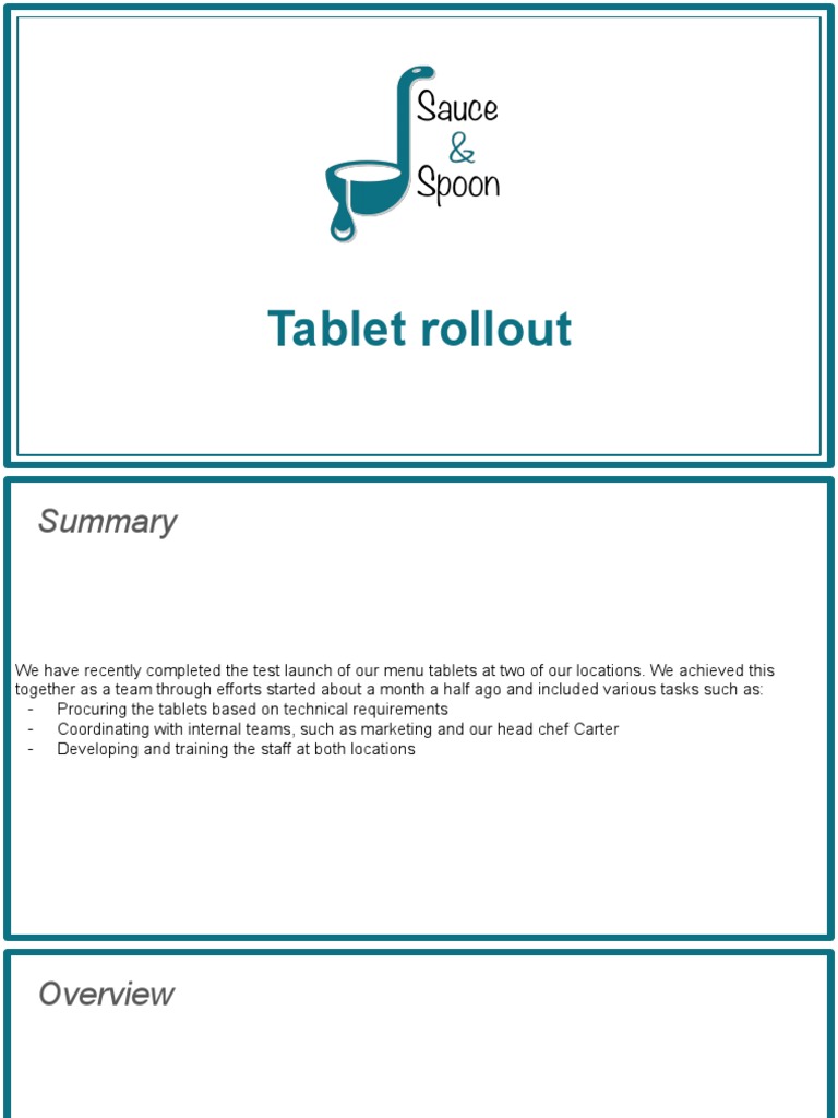 Tablet Rollout Test Results and Insights | PDF