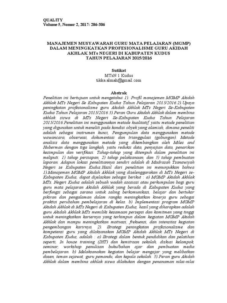 Manajemen Musyawarah Guru Mata Pelajaran MGMP Dala | PDF