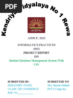 I.P. CLASS 12 CBSE PROJECT ON "Student Marks Management System" | PDF ...