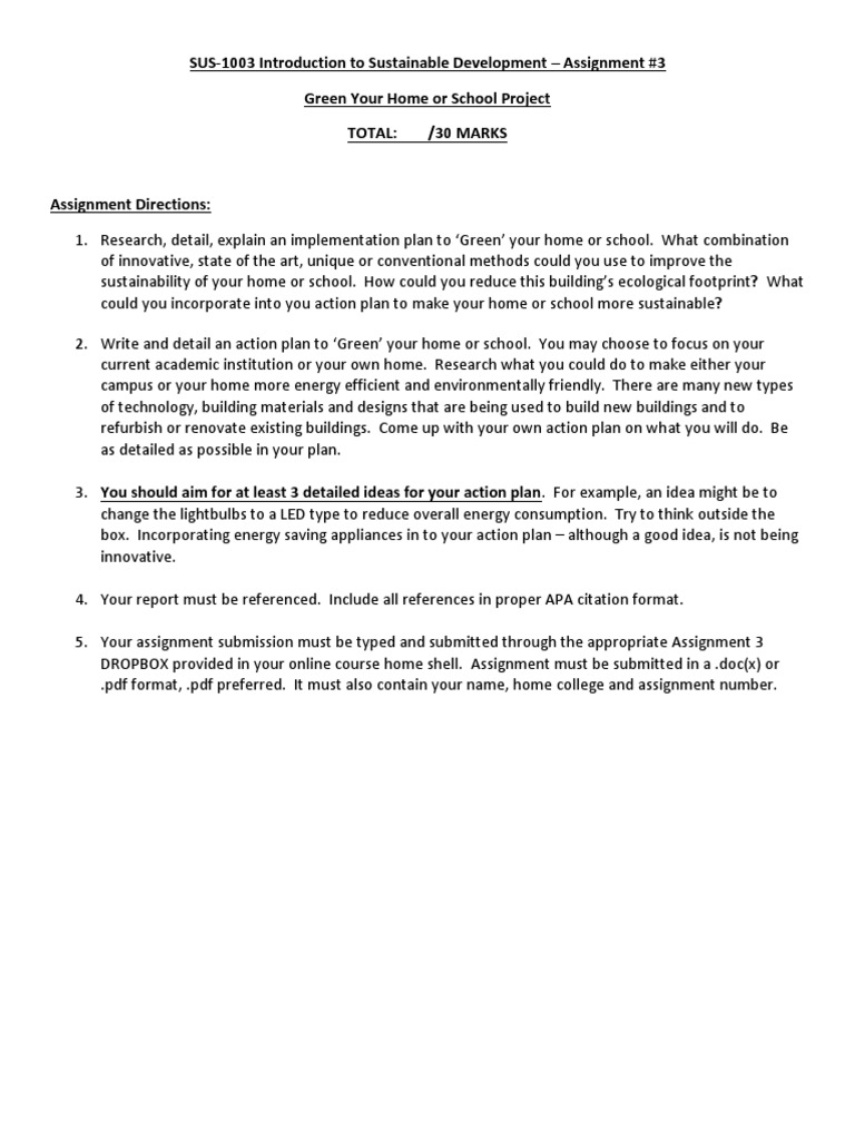 SUS-1003 Assignment#3 | PDF