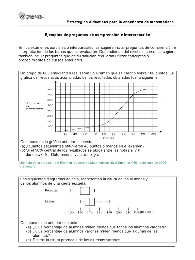 Ejemplos de Preguntas de Comprension e Interpretacion | PDF | Prueba ...