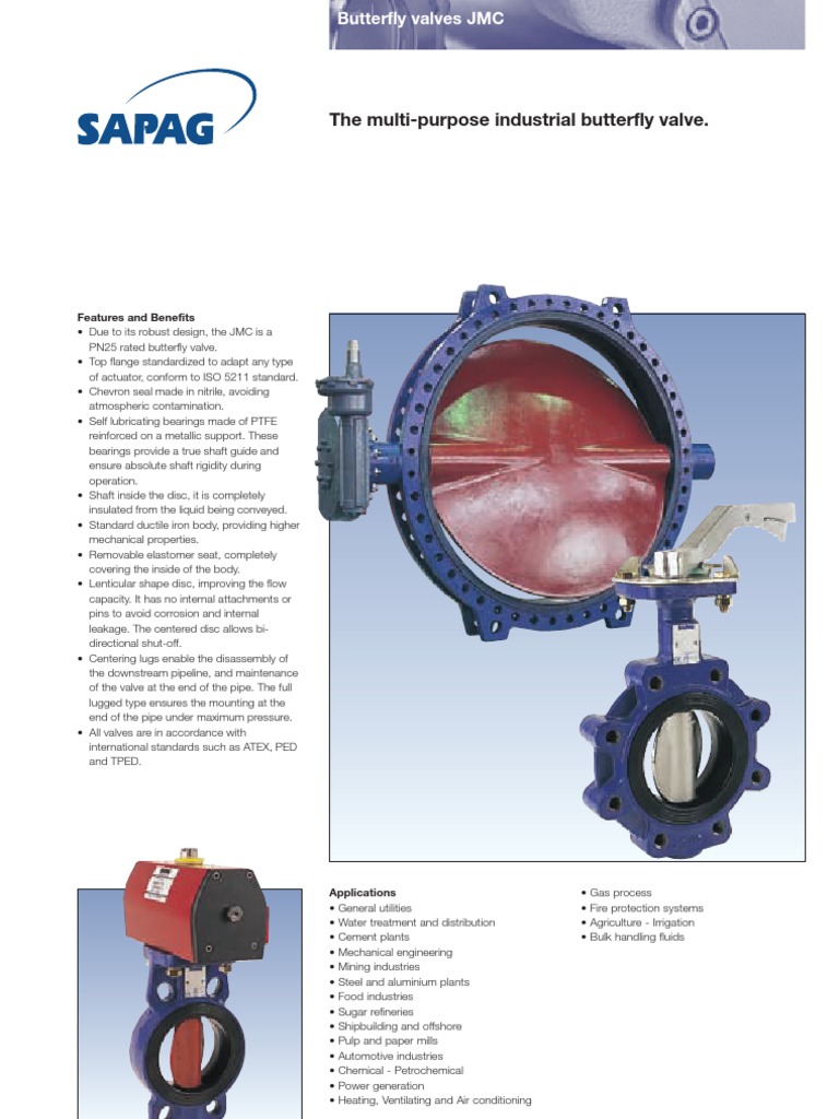 SAPAG Butterfly Valves | PDF | Valve | Pipe (Fluid Conveyance)