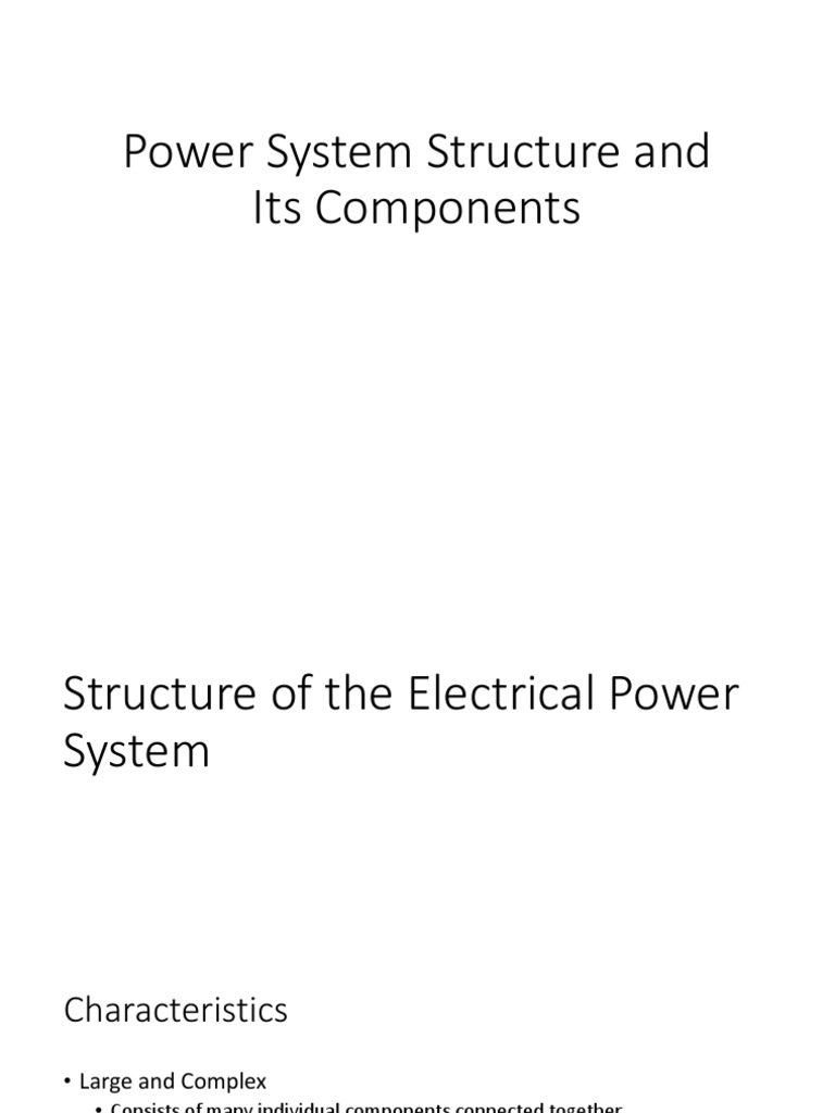1 Power System Structure Steady State Analysis Modelling Pdf
