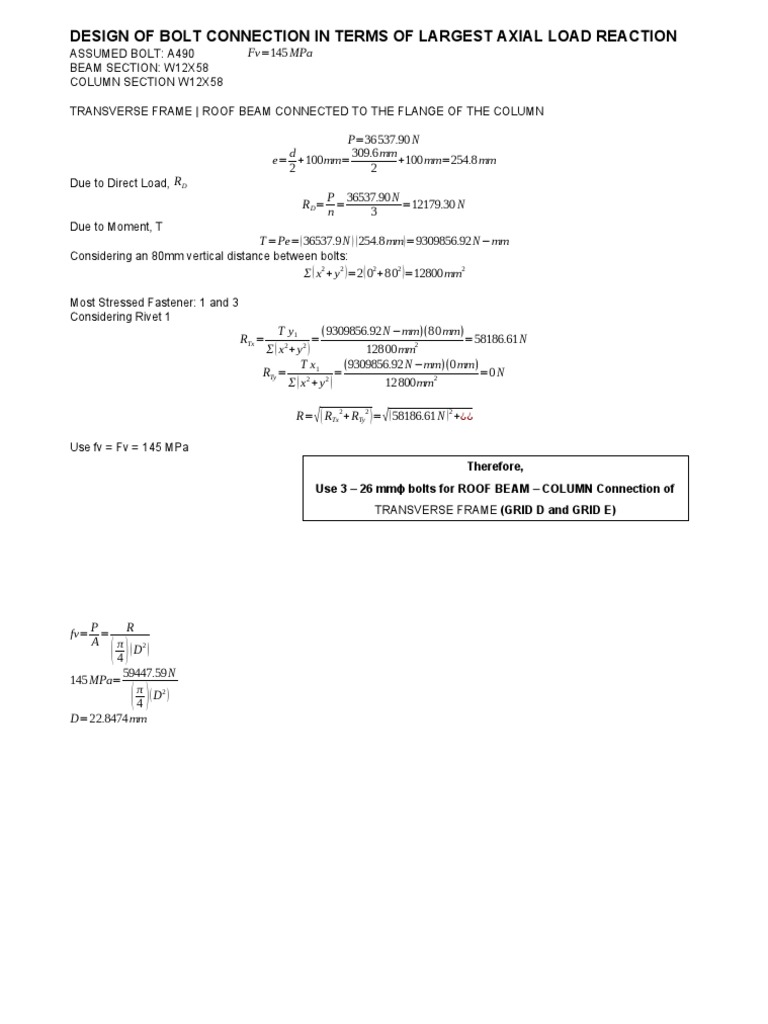 Sample Connection | PDF | Beam (Structure) | Column