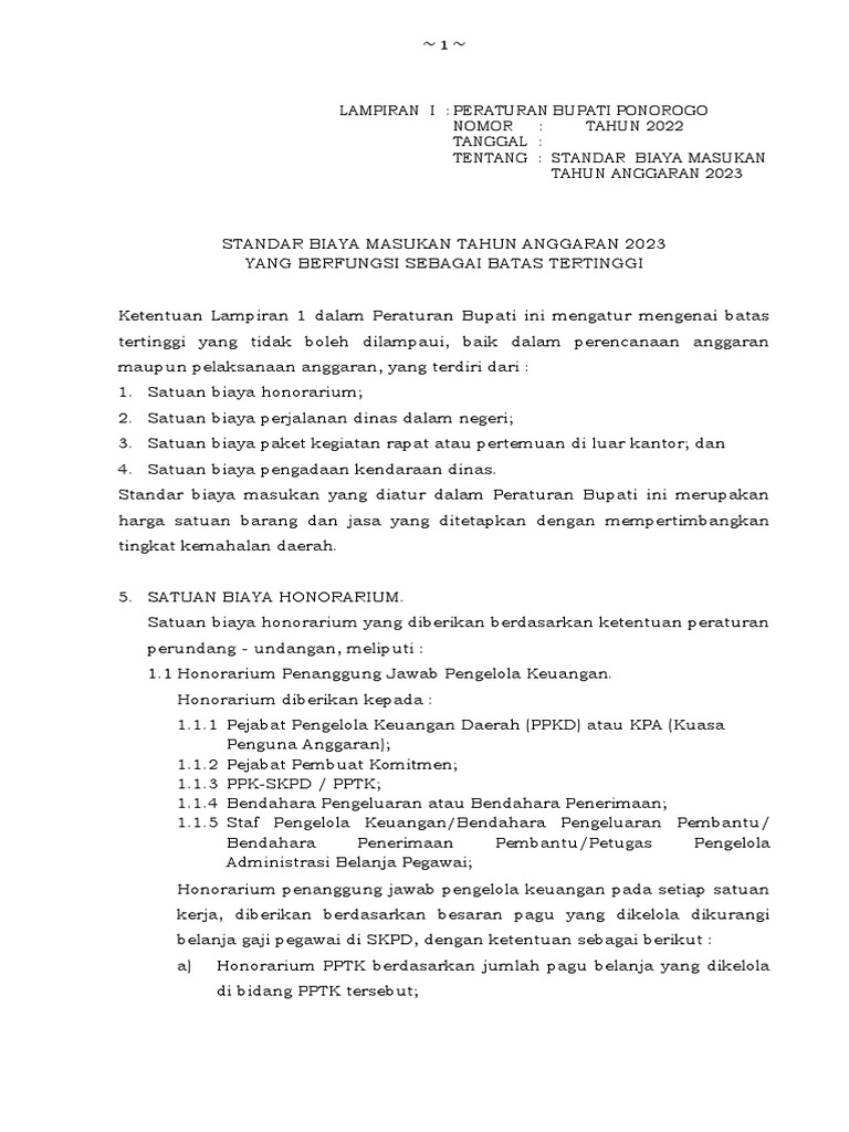 Lampiran-I SBU 2023 | PDF