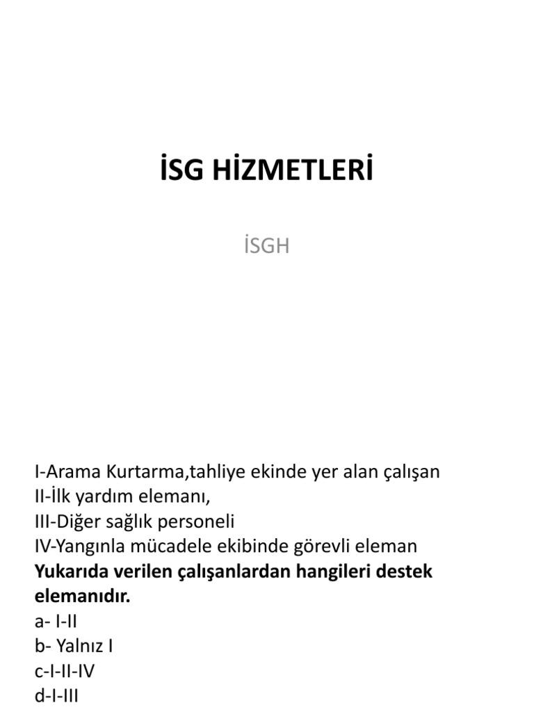 İsg Hi̇zmetleri̇ | PDF