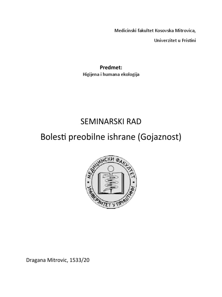 Medicinski Fakultet Kosovska Mitrovica | PDF