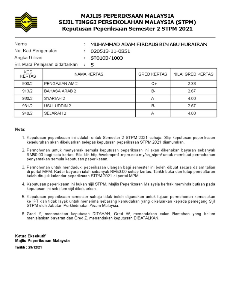 STPM Sem2 | PDF