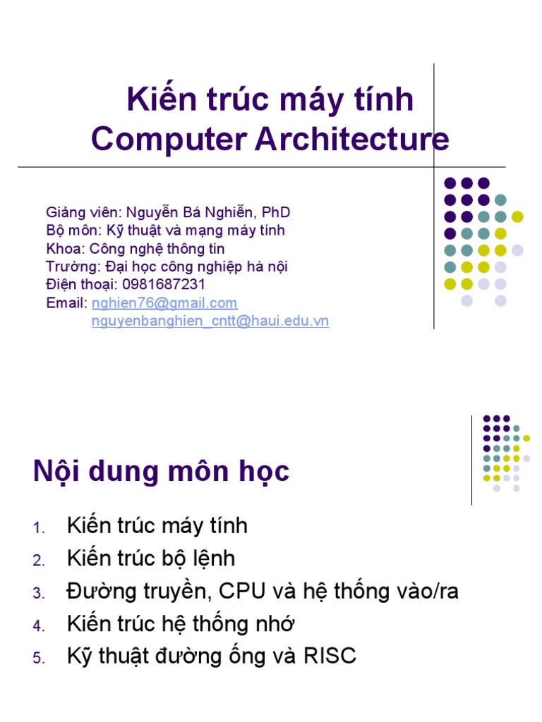 Kiến trúc máy tính Computer Architecture | PDF