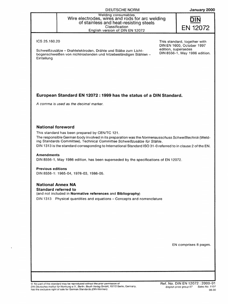 Din en 12072 | PDF