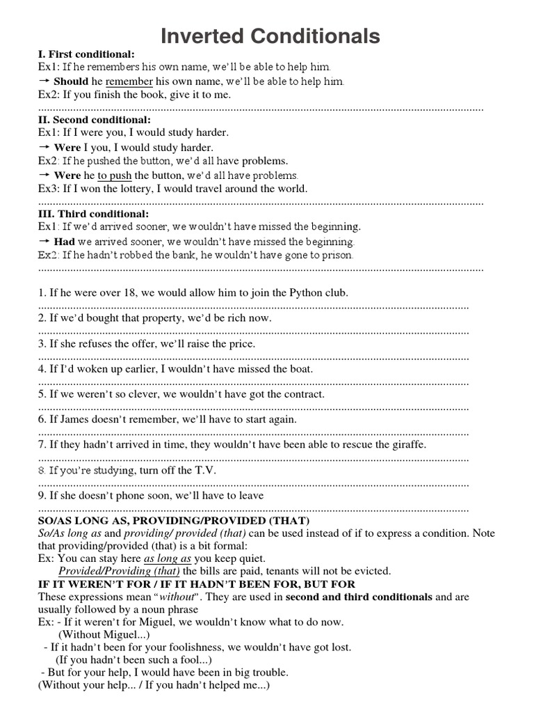 Inverted Conditionals Explained | PDF