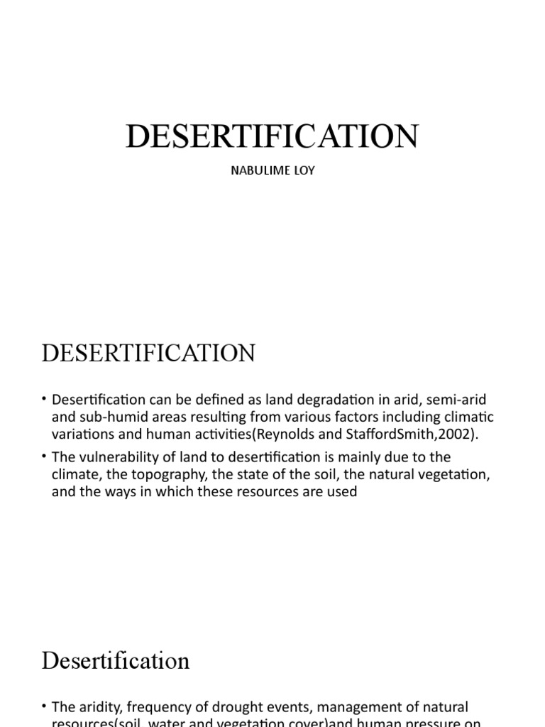 DESERTIFICATION | PDF | Soil | Agriculture