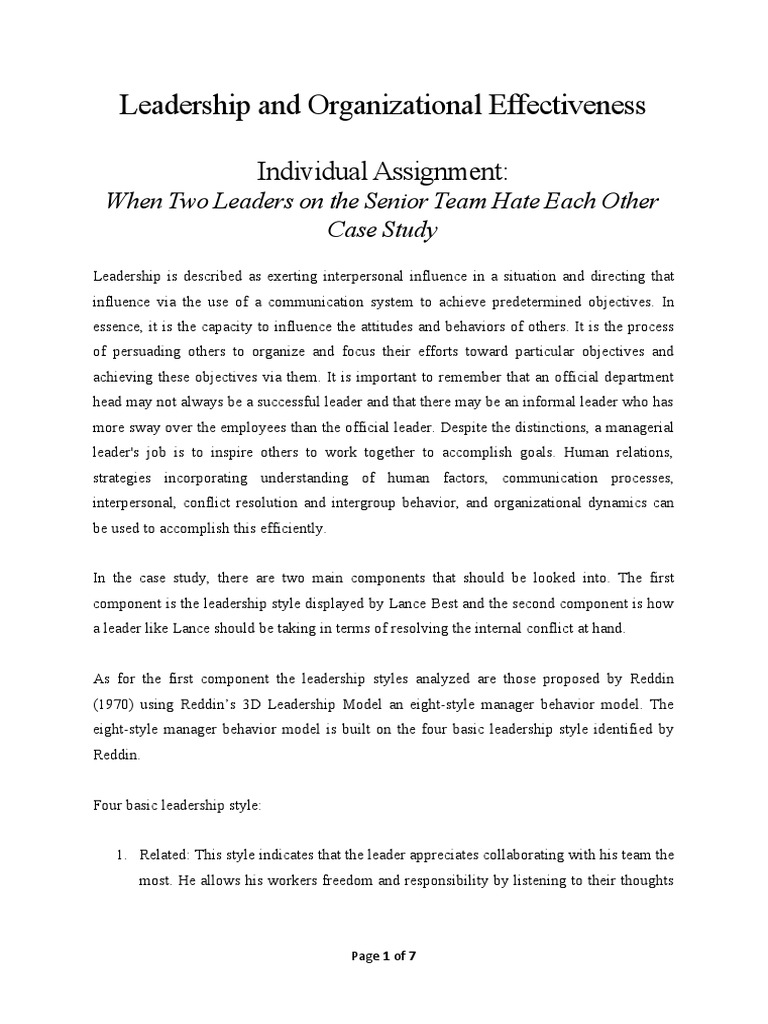 When Two Leaders On The Senior Team Hate Each Other | PDF | Leadership ...