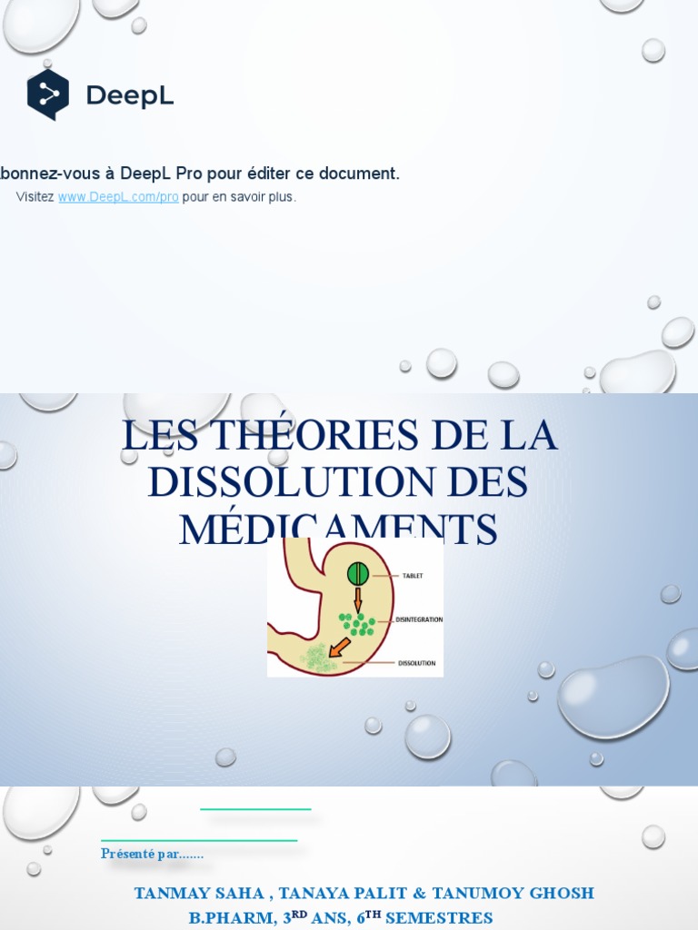 Vdocument - in - Theories-Of-Drug-Dissolution FR | PDF | La diffusion | Solvatation