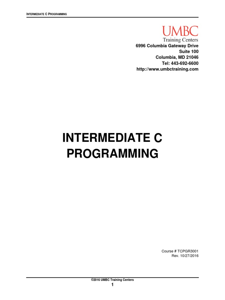 IntermediateC Course | Download Free PDF | Pointer (Computer Programming) | Subroutine