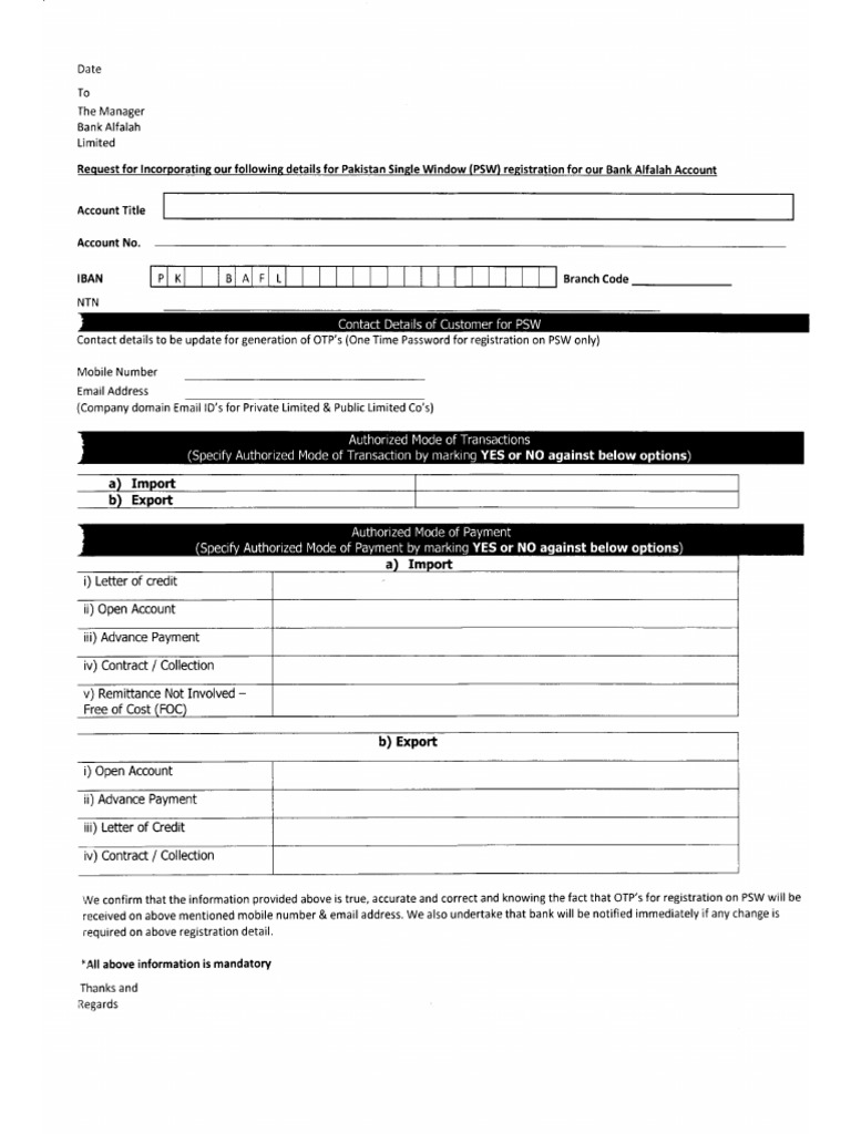 PSW Form | PDF