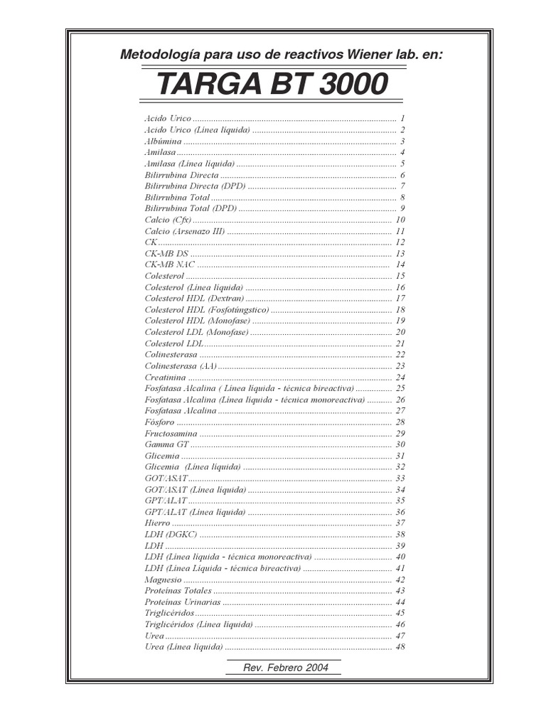 Programacion BT 3000 | PDF | Calibración | Química