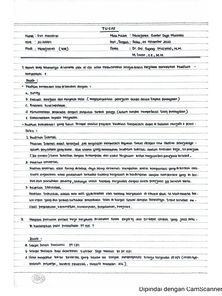 MSDM Dwi Nurcahyo-21120001 | PDF