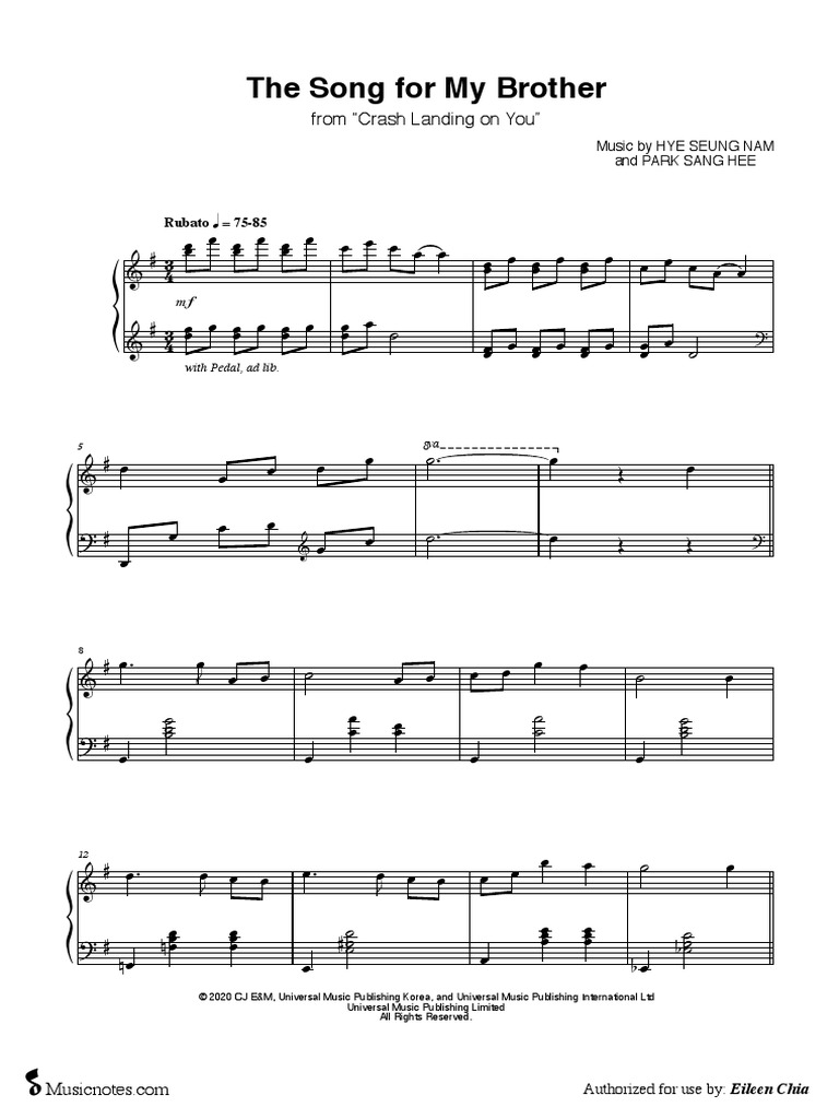 The Song For My Brother | PDF