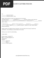 SSS Authorization Letter Template | PDF | Law