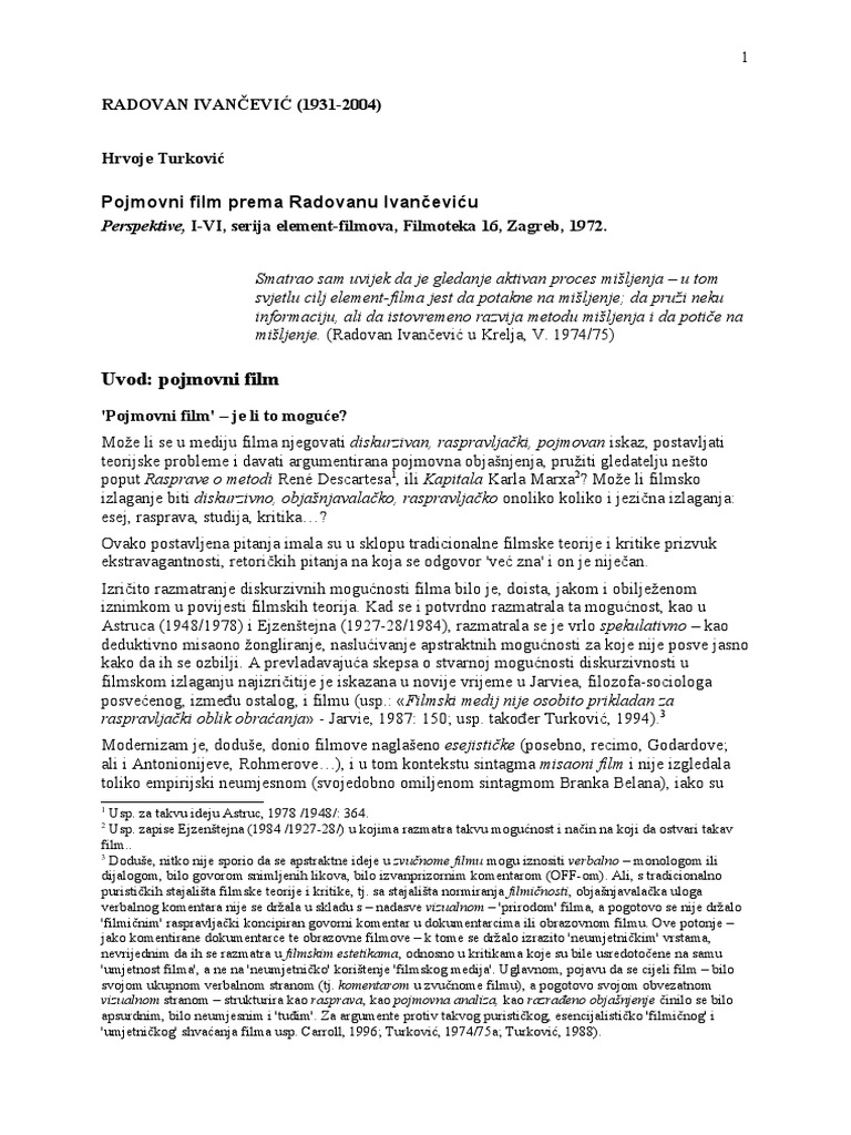 Razvoj Misljenja Kroz Film | PDF