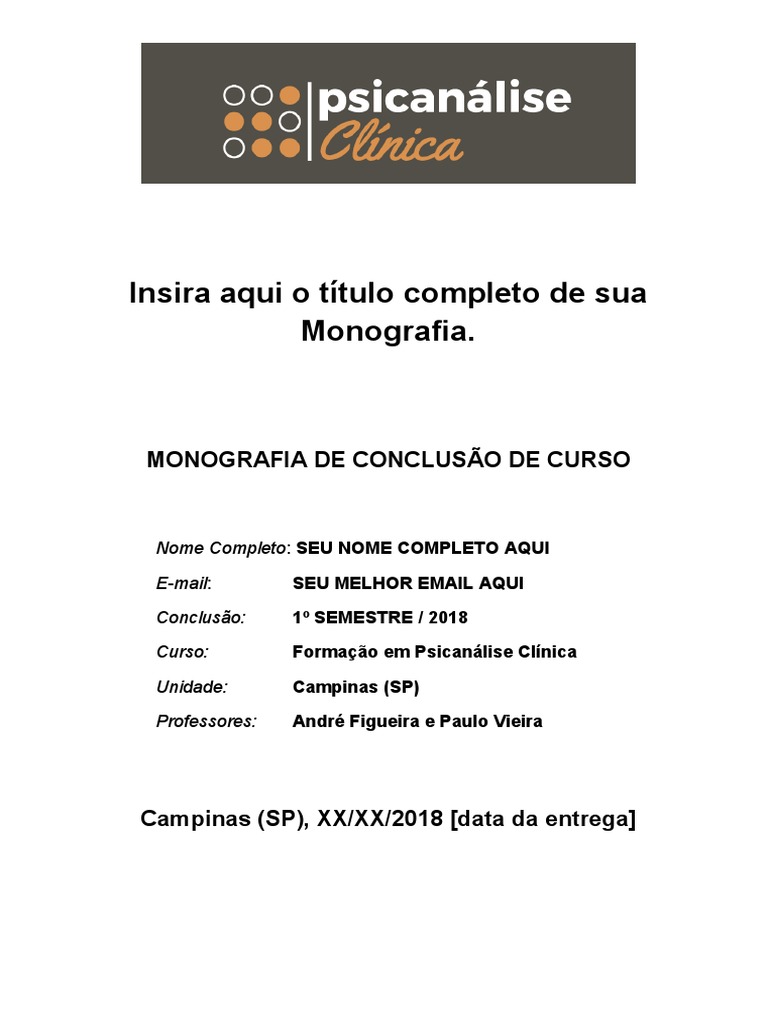 Monografia | PDF | Citação | Psicanálise