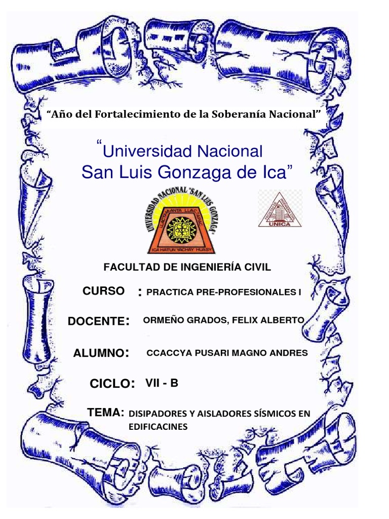 Disipadores y Aisladores Sismicos - Ccaccya Pusari Magno Andres | PDF ...