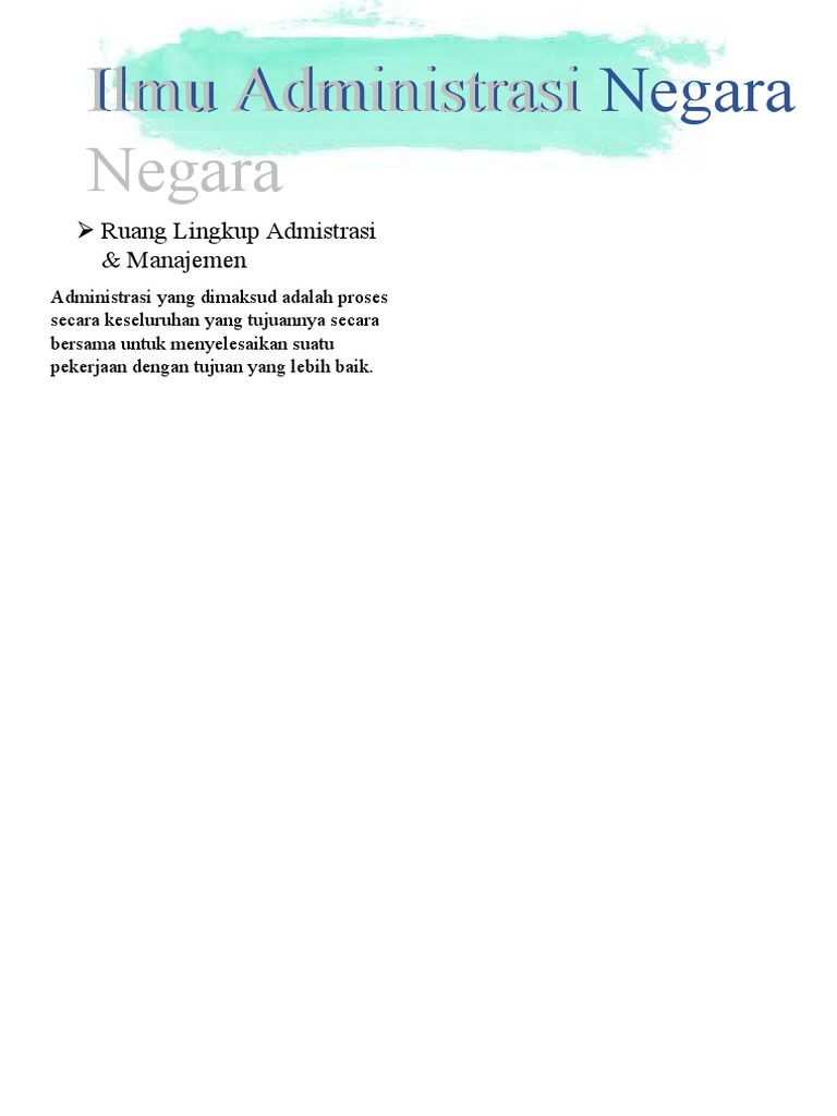 Ruang Lingkup Administrasi | PDF