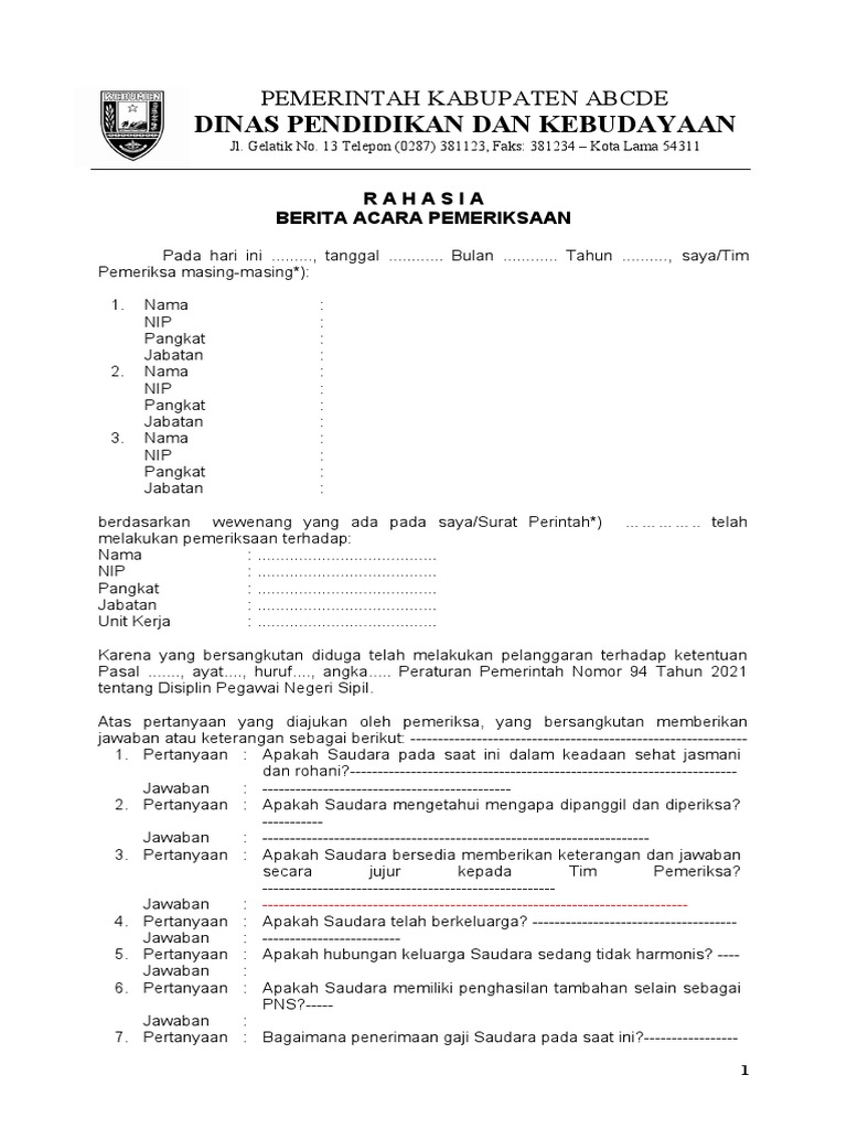 Conth Bap Jam Kerja | PDF | Game & Aktivitas