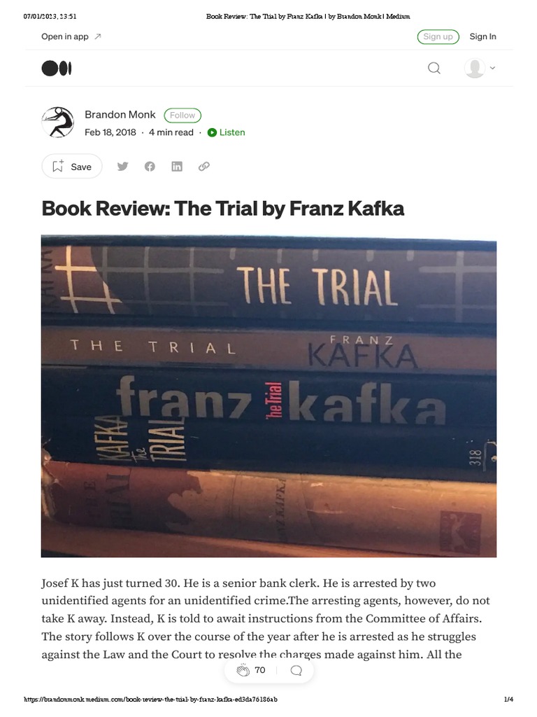 Book Review: The Trial by Franz Kafka (Brandon Monk) | PDF | The Trial