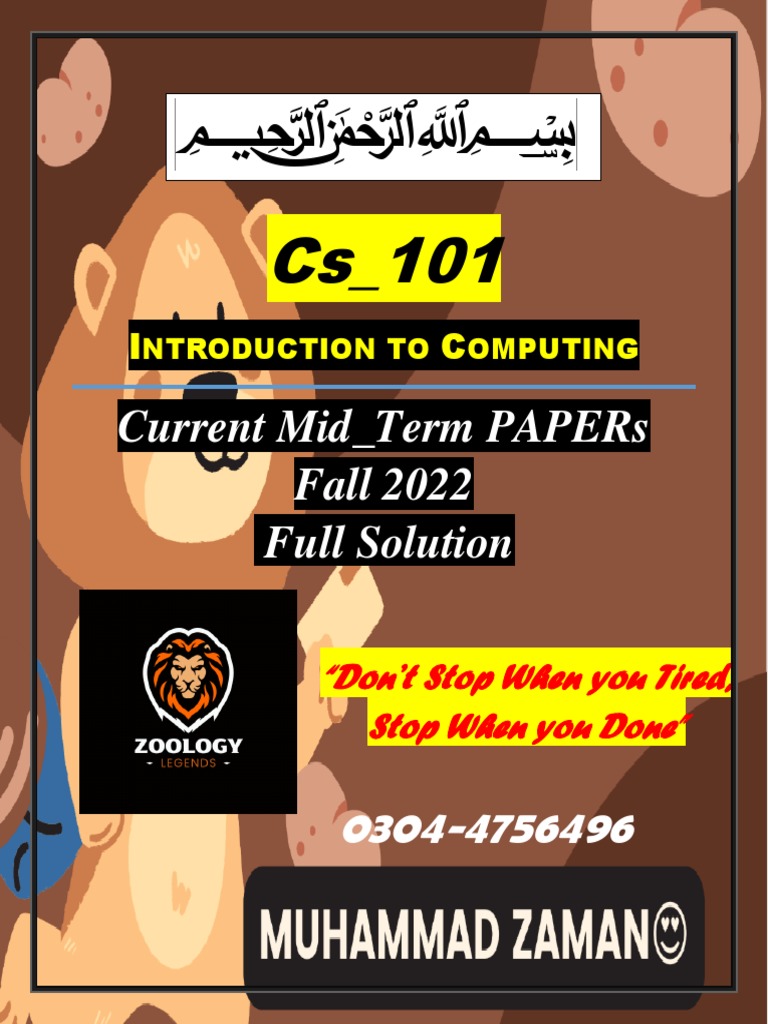 Cs101 - Current MID - Term Important MCQS, Questions Solution by STUDENT INFO 5 | PDF | Data ...