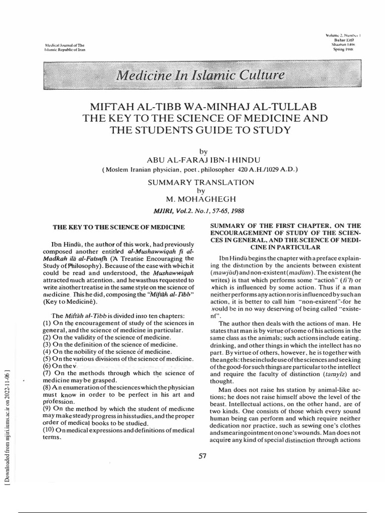 Medicine in Islamic Culture | PDF | Medicine | Science